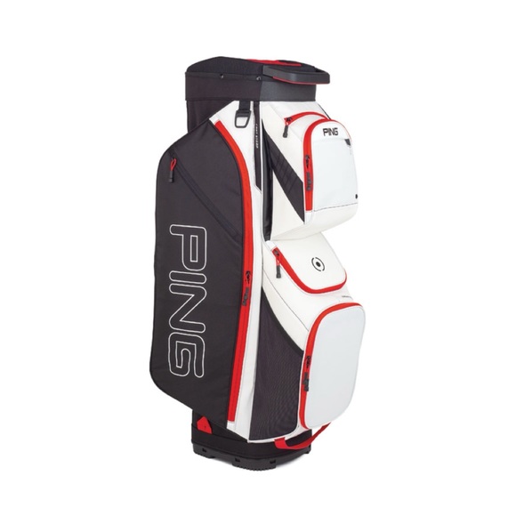 Ping | Bags | Ping Traverse Golf Bag Cart Bag Black White Red | Poshmark